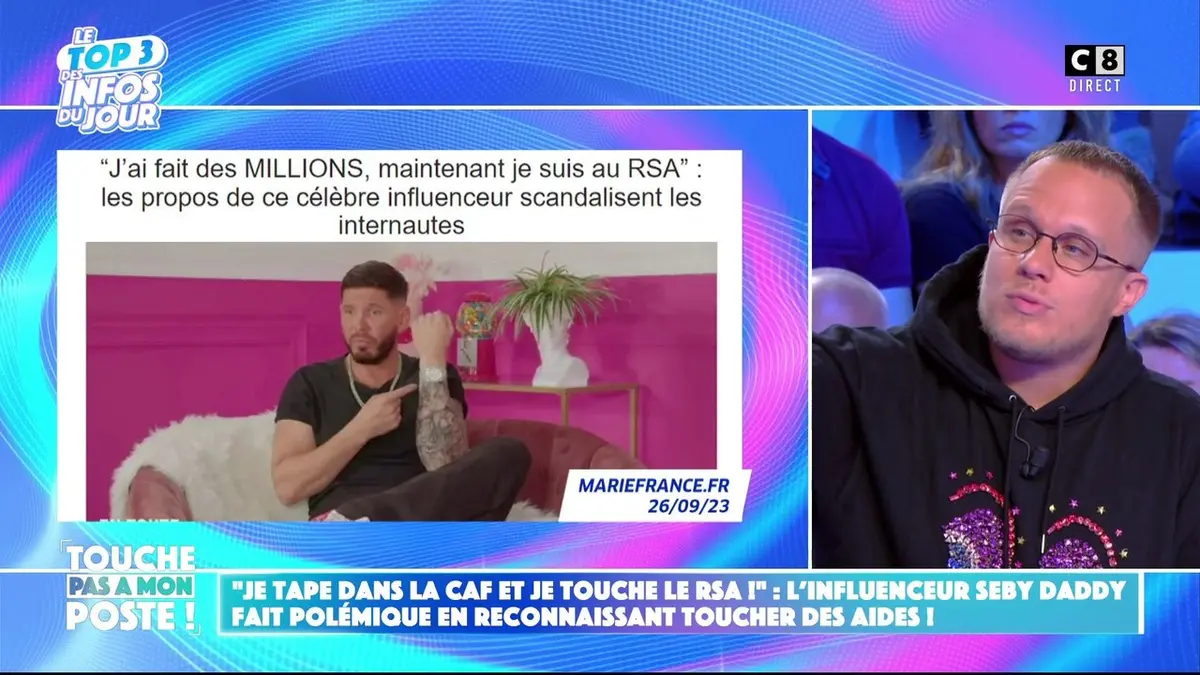 Touche pas à mon poste ! replay du 29/09/2023 : L’influenceur Seby ...