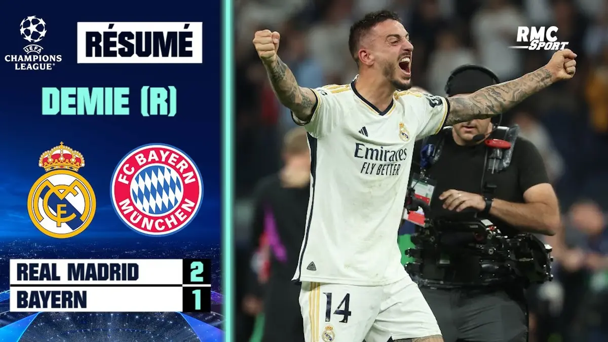 RMC Sport 1 replay du 08/05/2024 : Résumé : Real Madrid (Q) 2-1 Bayern Munich - Ligue des champions…