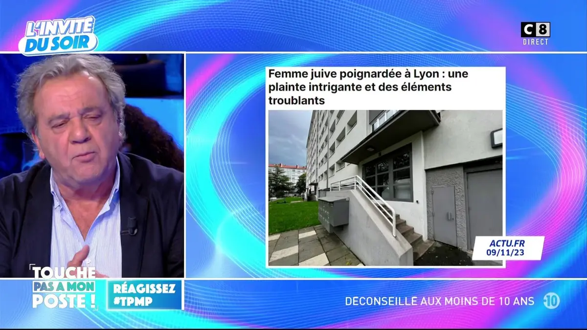 Touche pas à mon poste ! replay du 10/11/2023 : Une femme juive prétend avoir été poignardée à…