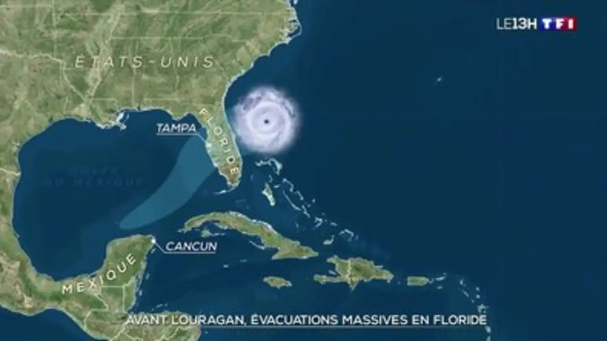Replay Journal de TF1 du 08/10/2024 : Avant l'ouragan : évacuations massives en Floride