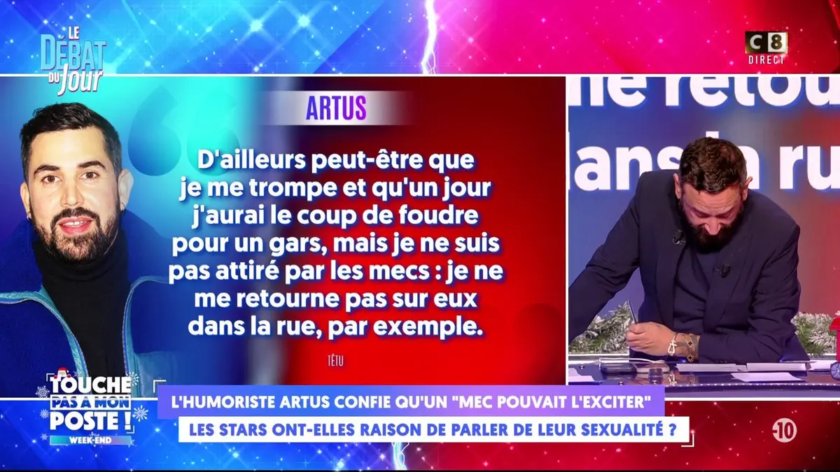 Replay Touche pas à mon poste ! du 09/12/2024 : L'humoriste Artus se confie sur sa sexualité