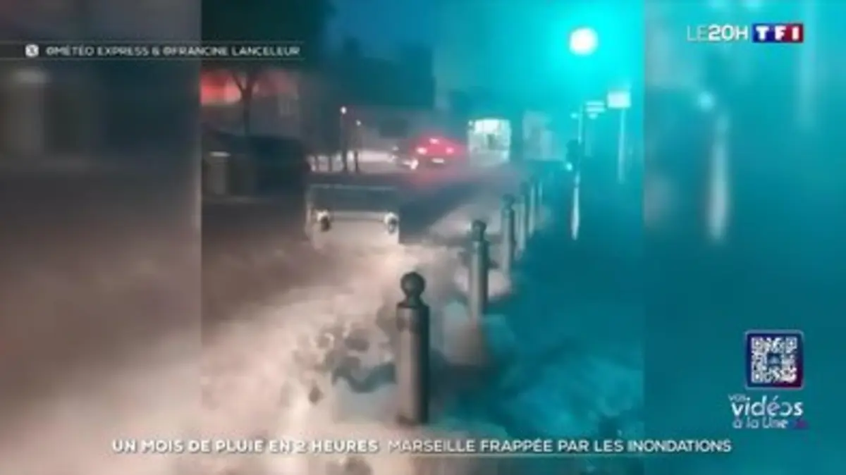 Replay Journal de TF1 du 08/10/2024 : Un mois de pluie en deux heures : Marseille frappée par ...